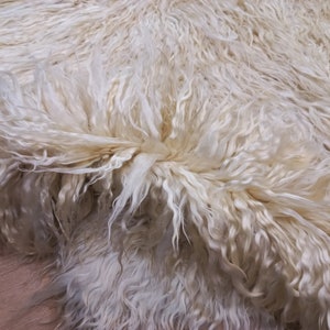 Handmade Shag Pile Mohair Rug Made of Un-dyed Natural Cream Wool ...