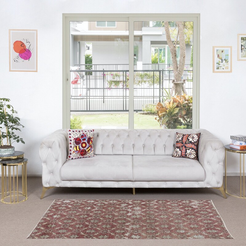 Small Dark Red Accent Rug - Etsy