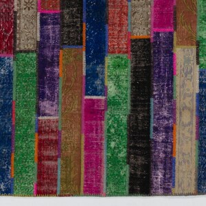 Colorful Handmade Patchwork Rug for Modern Interiors, Bright Patchwork ...