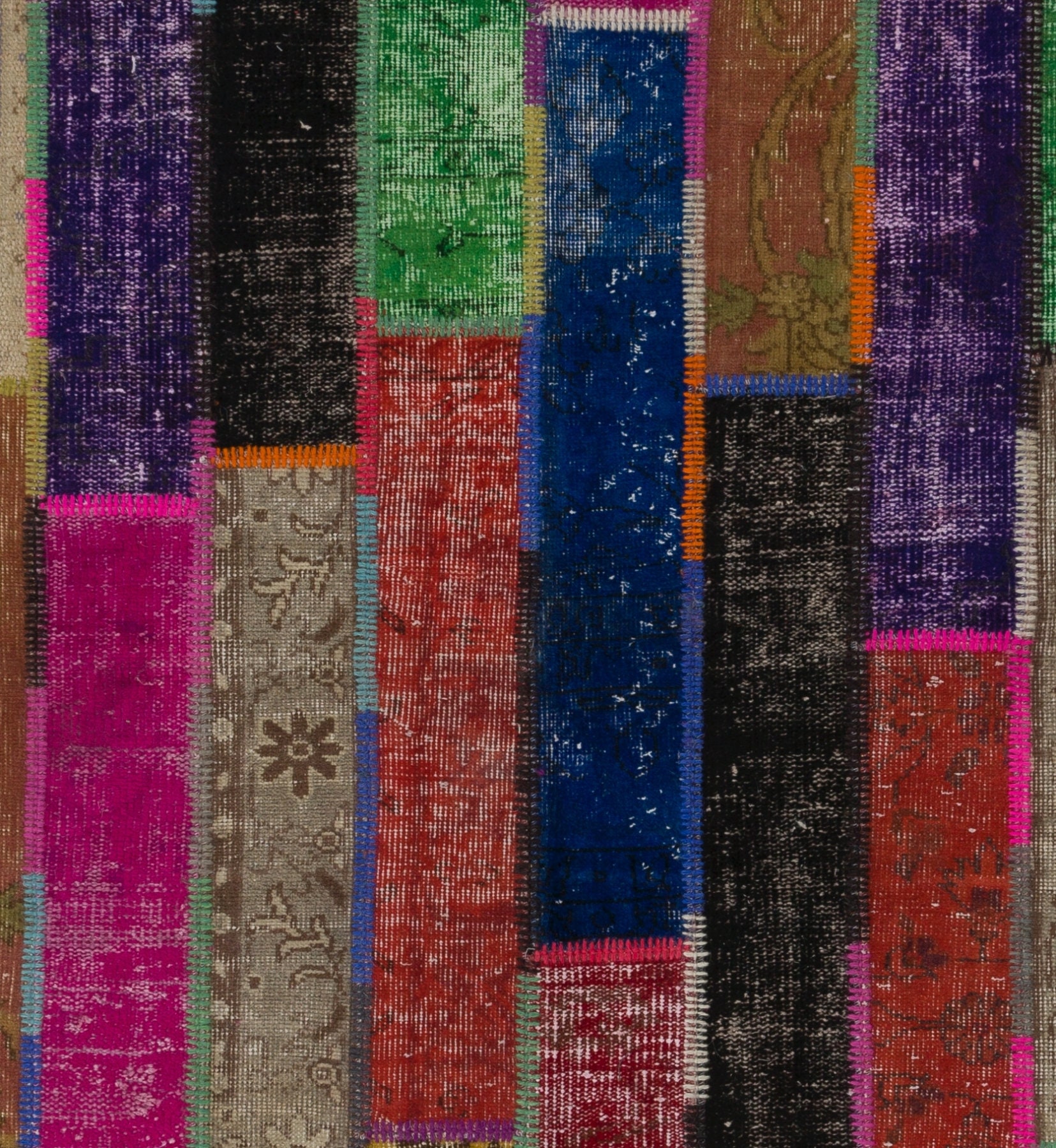 Colorful Handmade Patchwork Rug for Modern Interiors Wool and - Etsy