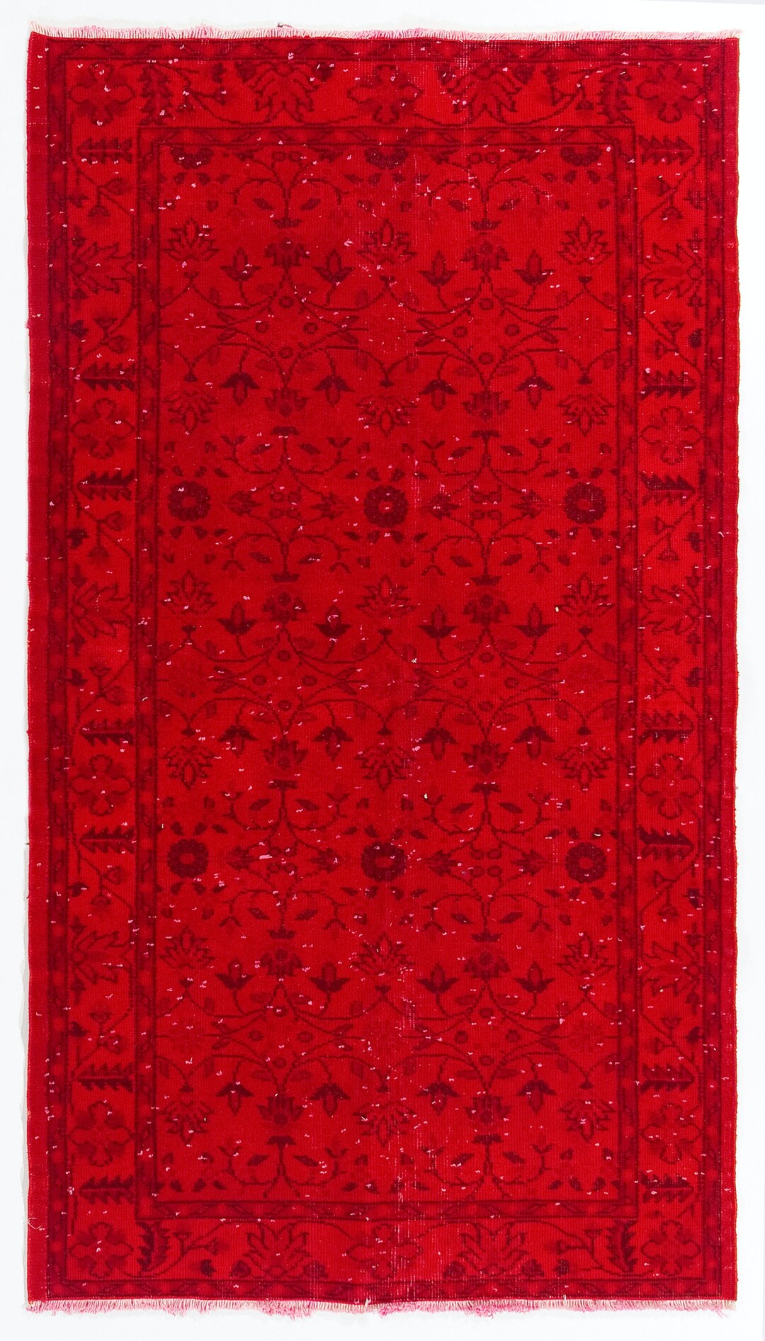 3.9x6.9 Ft Handmade Vintage Turkish Rug Redyed in Red Ideal - Etsy