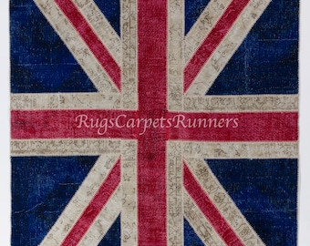 Union Jack British Flag Design Patchwork Rug Multicolor - Etsy