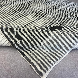 Contemporary Handmade Tulu Rug With Moroccan Style, 100% Natural Undyed ...