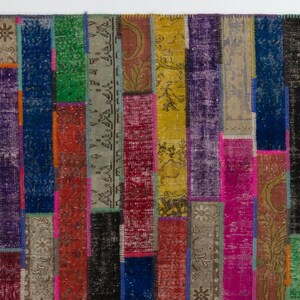 Colorful Handmade Patchwork Rug for Modern Interiors, Bright Patchwork ...