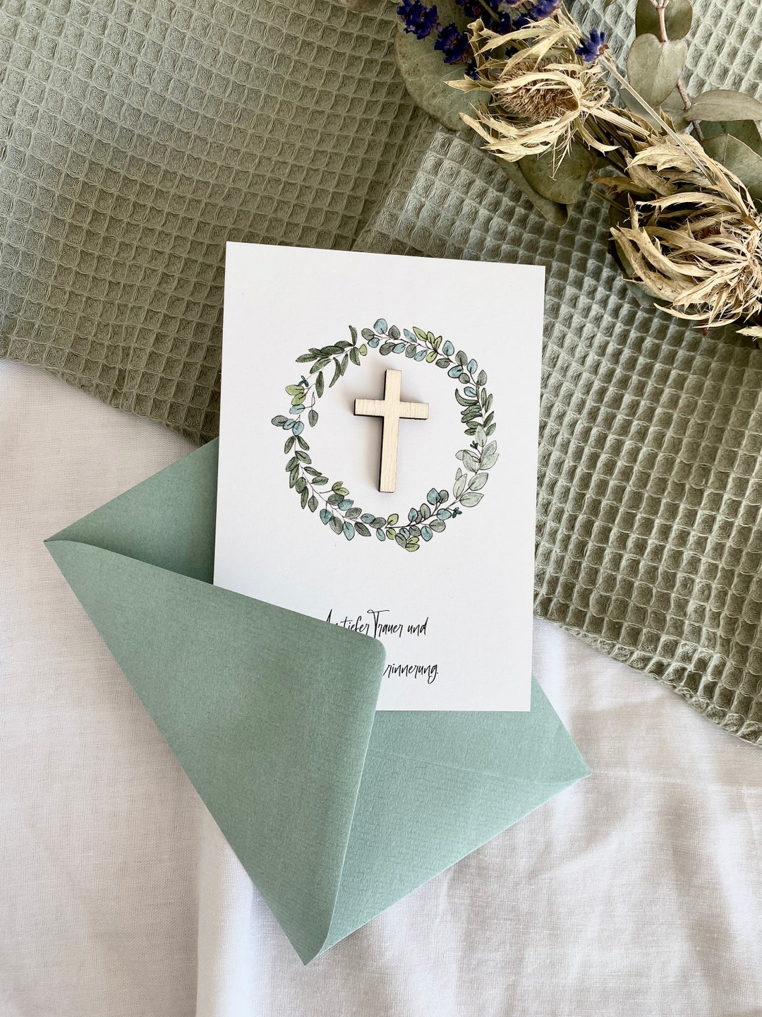 Special Sympathy Cards // Condolence Cards With Wooden Elements and ...