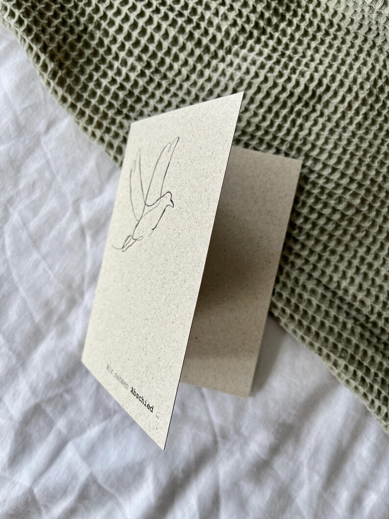 Christian Condolence Card - Dove Line Art on Natural Paper - We Say ...