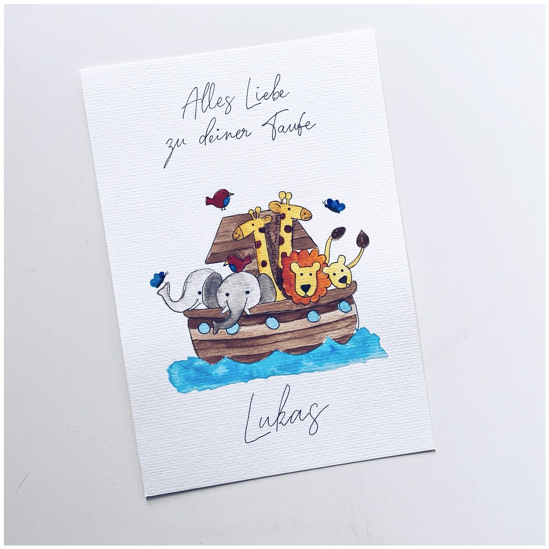 Baptismal Card Noah's Ark - Etsy