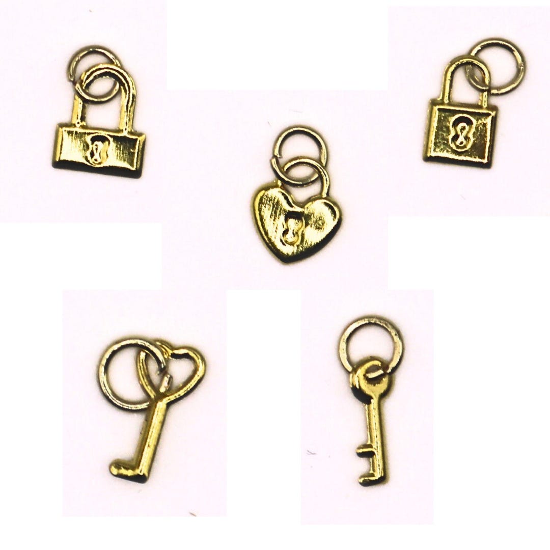 Gold Locks and Key Set, Choose Your Lock and Key Style | Nail Piercings ...
