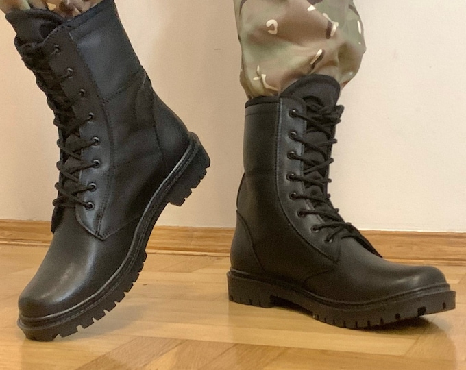 Mens Tanker Combat Boots Corcoran Full Force Footwear Black Leather ...