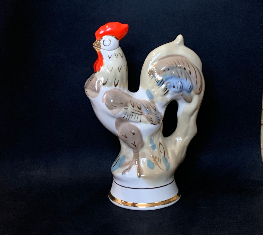 Vintage Porcelain Decanter "rooster", Original Ceramic Jug, Retro ...