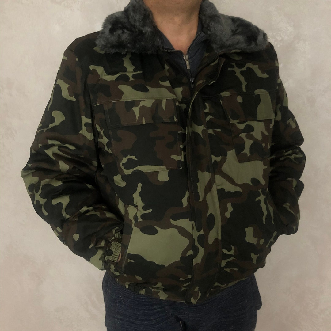 Ukrainian Military Winter Peacoat With Fur, Camouflage Winter Jacket ...
