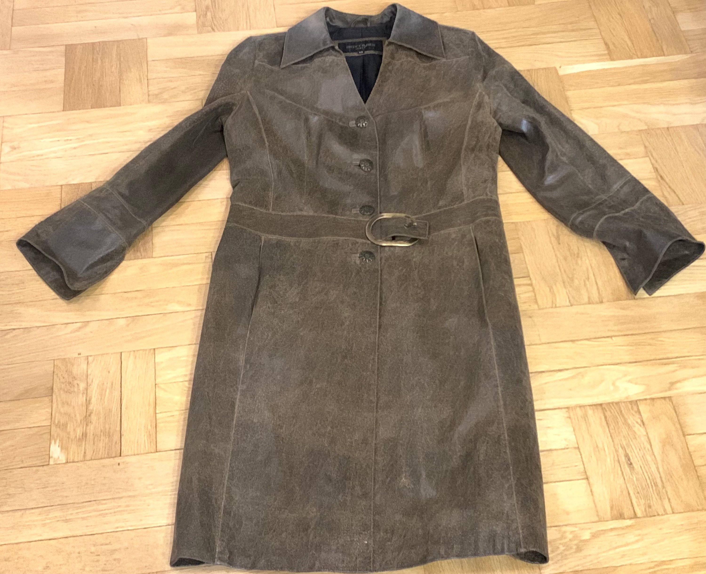 Italian Vintage Leather Coat Pigskin Leather Long Jacket - Etsy