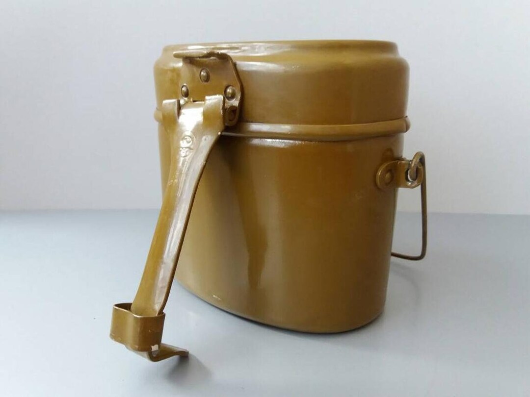 Vintage Military Lunch Box, Bowl Soldier Bowler, Aluminum Military ...