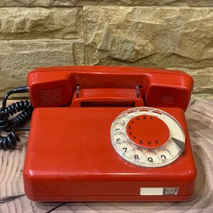 Rare Antique Dialing Telephone, Red Soviet Old Telephone, Rotary ...