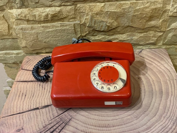 Rare Antique Dialing Telephone Red Soviet Old Telephone - Etsy