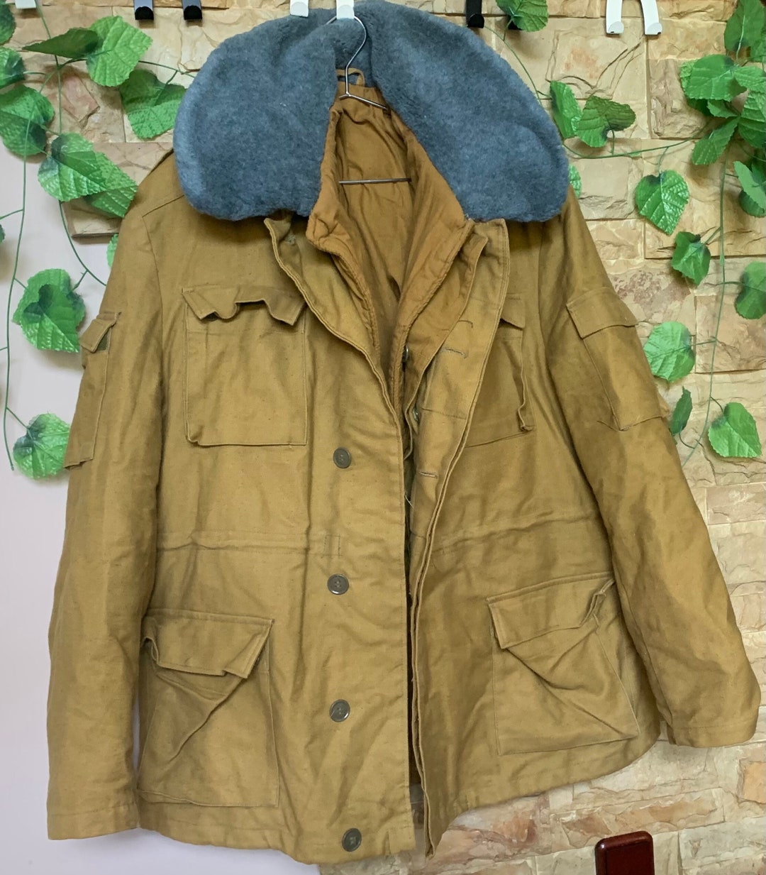 Soviet Winter Military Coat – Afghan Style Jacket With Fur Collar ...