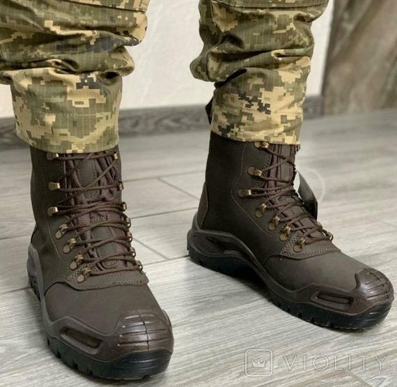 Ukrainian combat leather boots, Army special forces b… - Gem