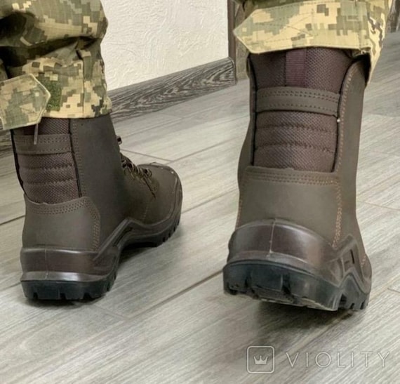 Ukrainian combat leather boots, Army special forces b… - Gem