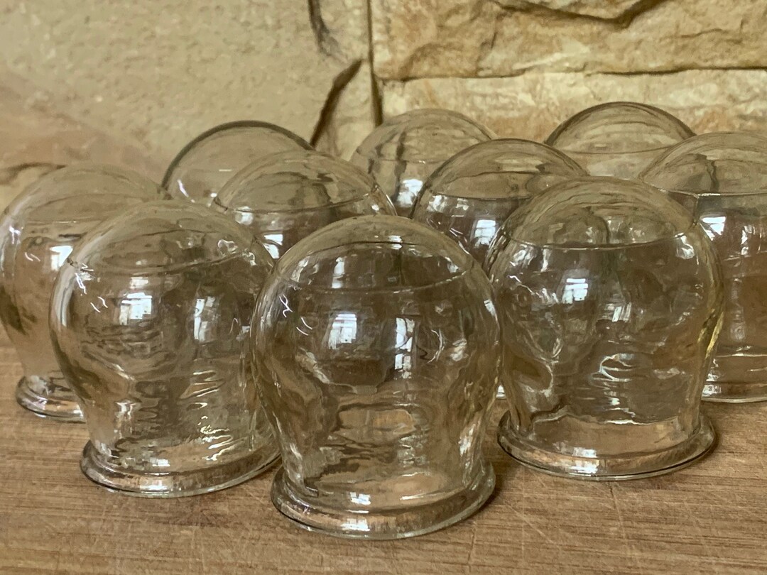 Antique Glass Cupping Jars, Set of 10, Vacuum Massage Cans - Etsy