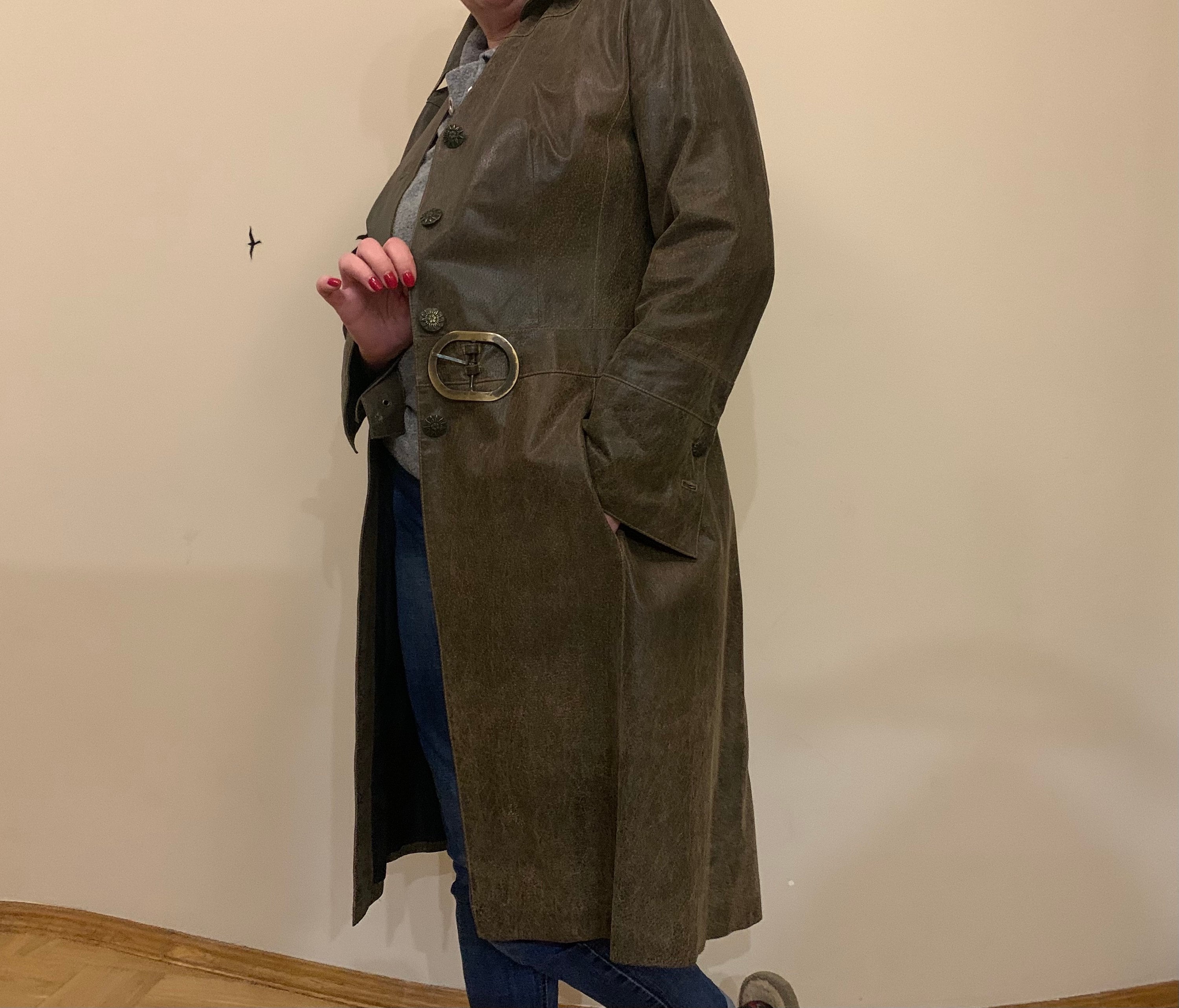 Italian Vintage Leather Coat Pigskin Leather Long Jacket - Etsy