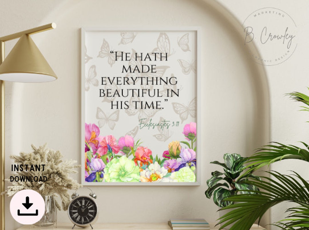 Ecclesiastes Bible Scripture Poster | Scripture Wall Art | Office Wall ...