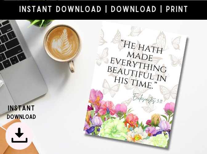 Ecclesiastes Bible Scripture Poster | Scripture Wall Art | Office Wall ...