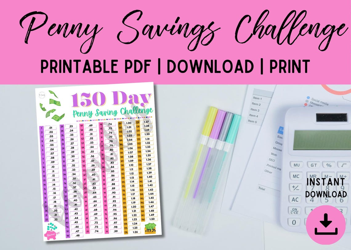 Penny Saving Challenge | 150 Day Challenge | Money Saving Challenge ...