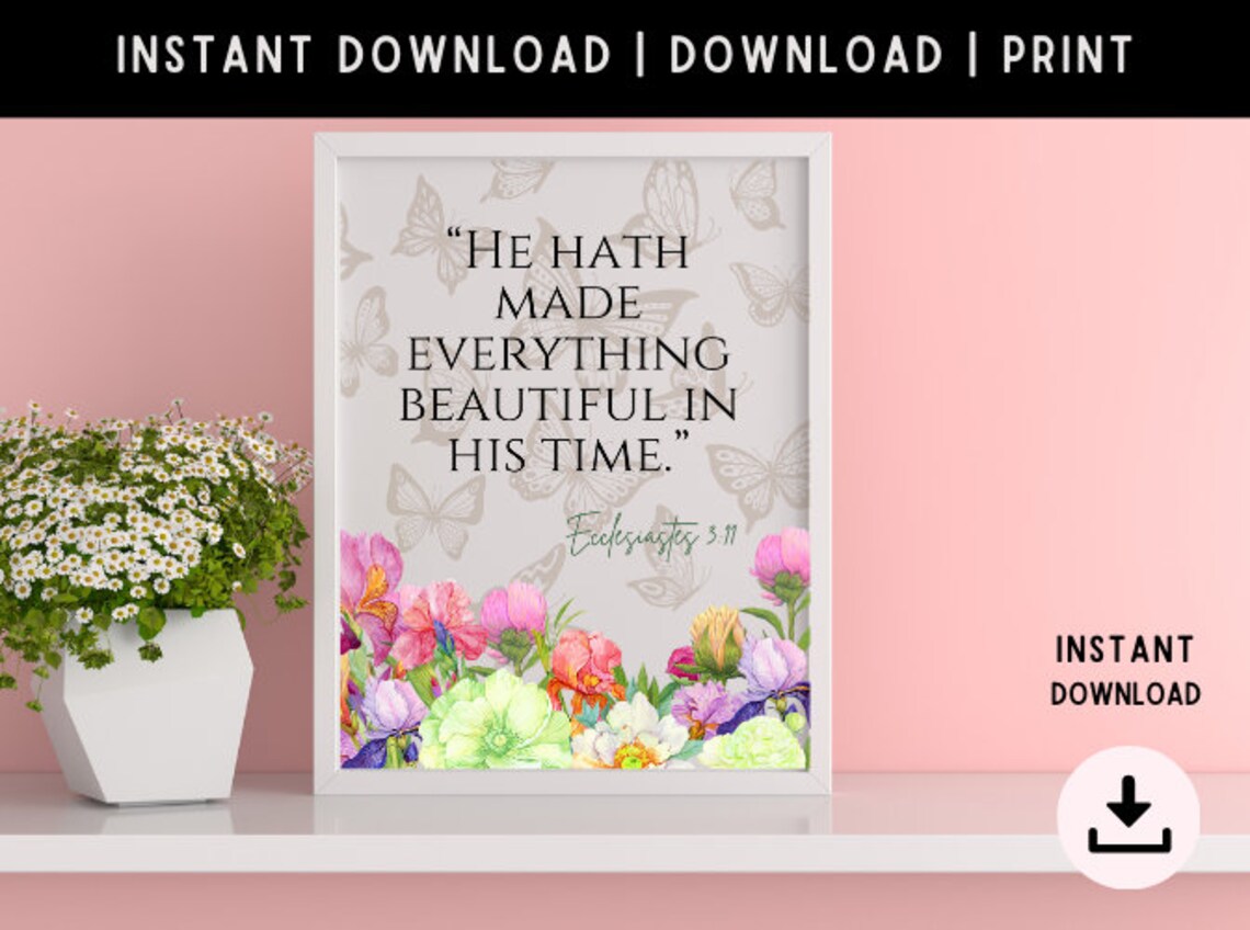 Ecclesiastes Bible Scripture Poster | Scripture Wall Art | Office Wall ...