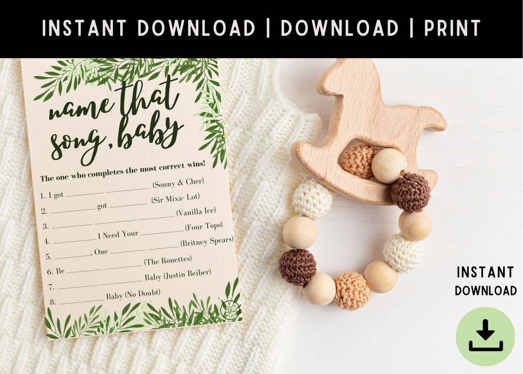 Name That Song Printable Baby Game | Baby Shower Printable | Party ...