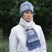 Thick Scandinavian Winter Scarf Blue Nordic Icelandic Woolen Winter Set ...
