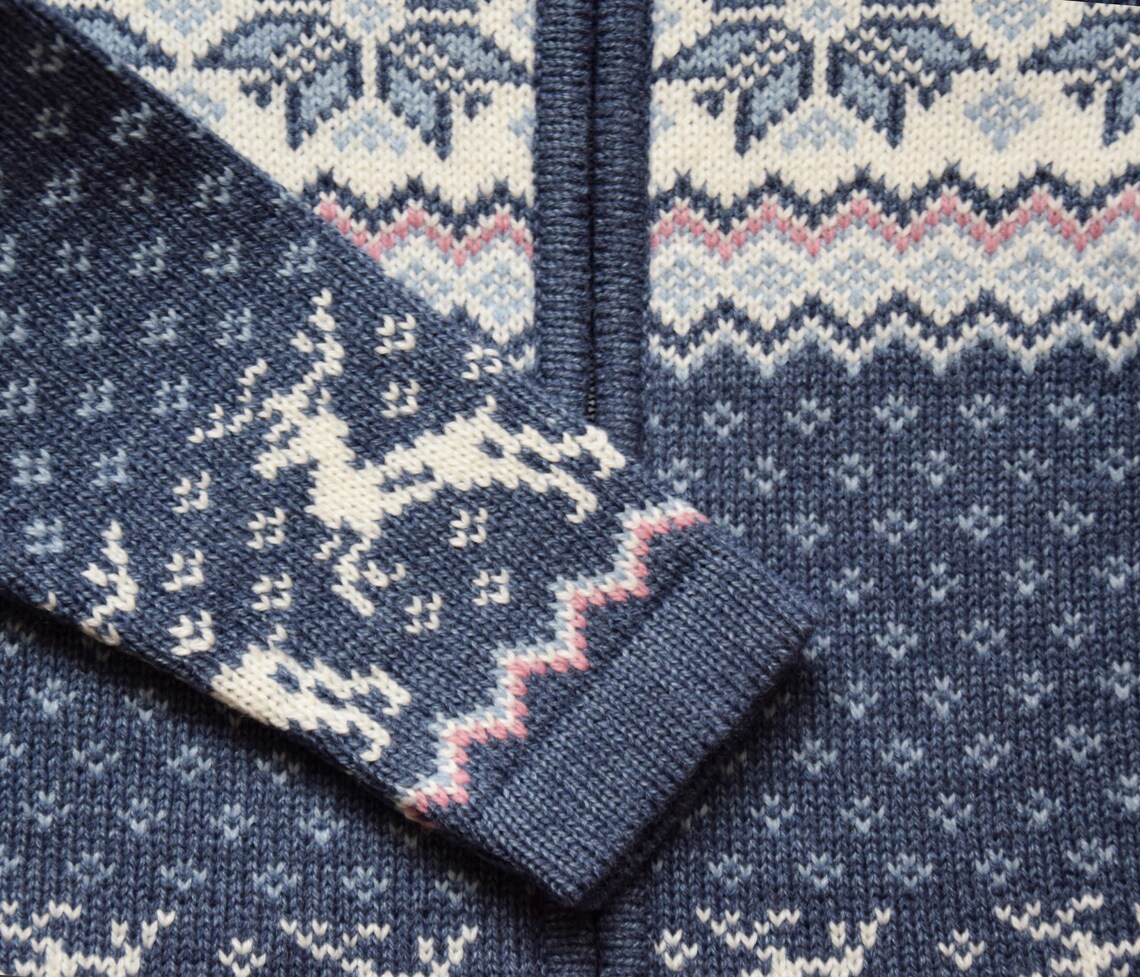 Kids Cardigan Scandinavian Wool Cardigan With Reindeer for - Etsy