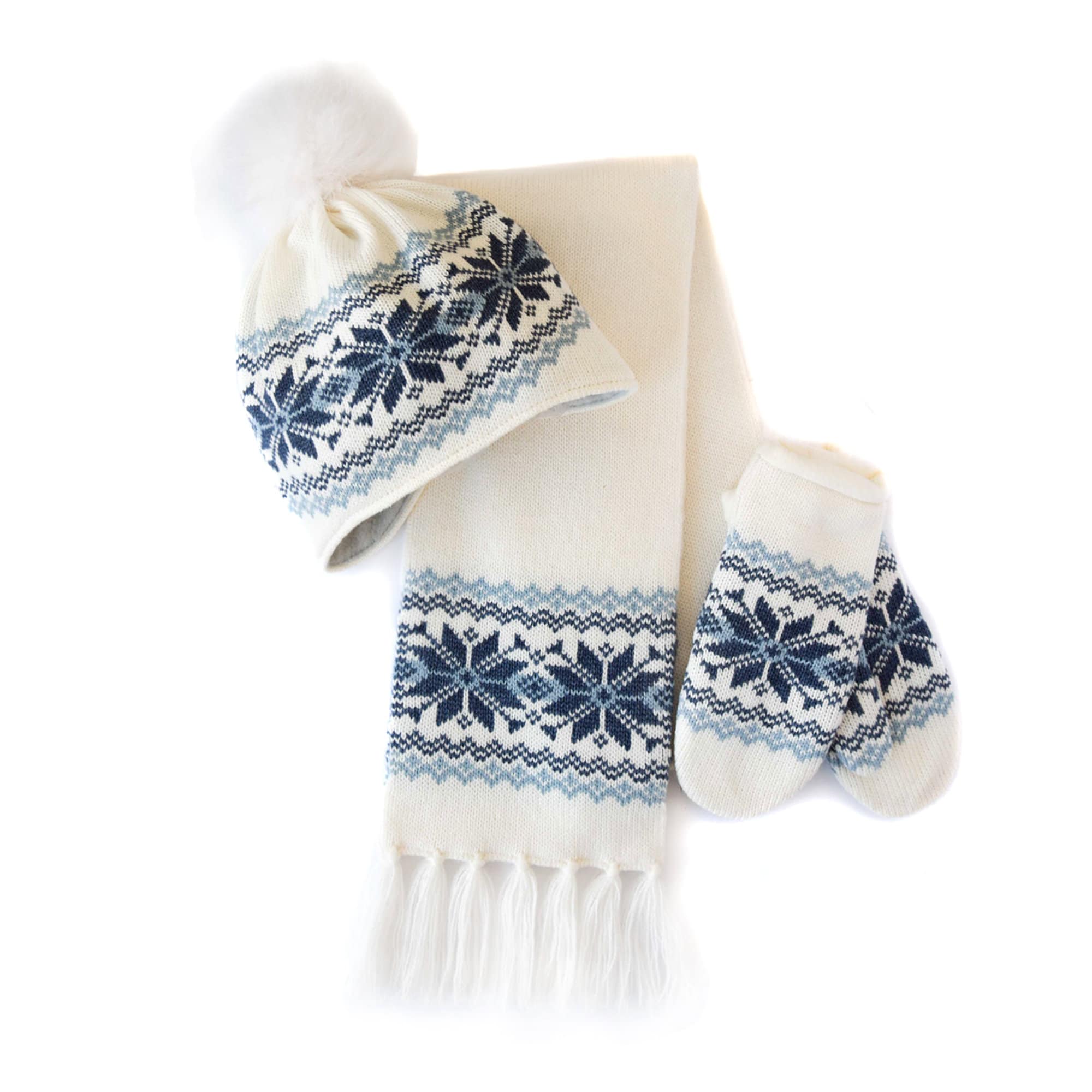 Knitted Scandinavian Woolen Winter Hat With Blue Nordic Icelandic Fair ...