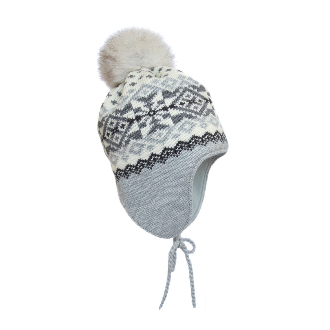 Knitted Scandinavian Wool winter Hat with Nordic Fair Isle | Etsy