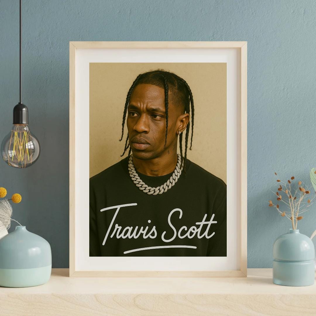 Travis Scott Fan Art Print – 6x8 Glossy Photo Paper | Rap Icon Poster ...