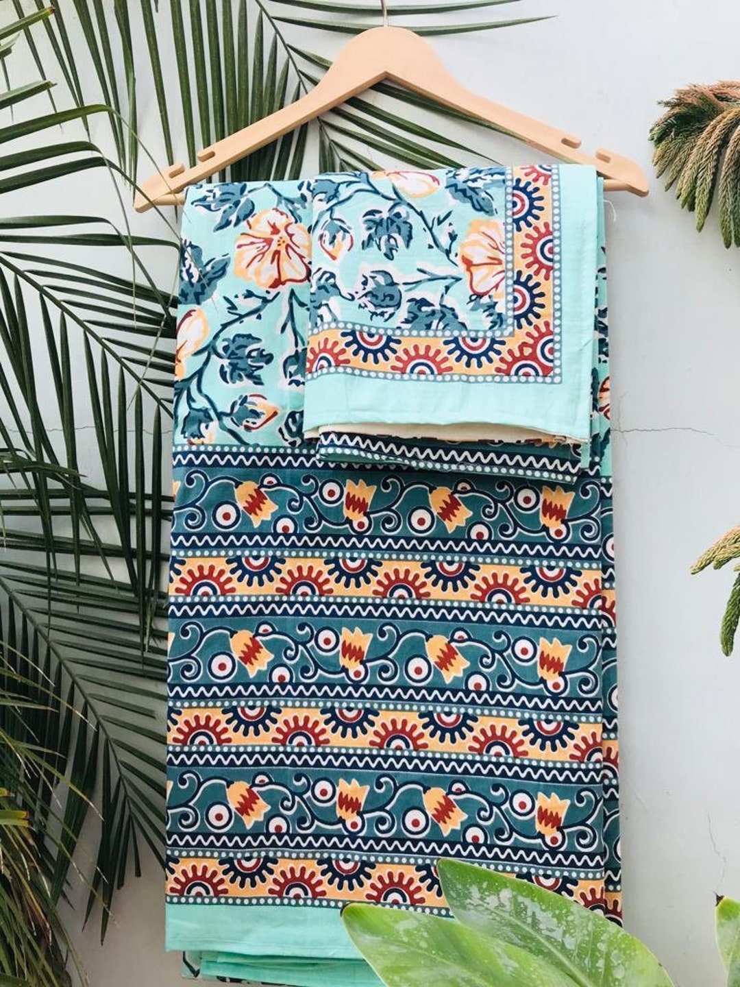 Indian Cotton Hand Block Printed Bedding Set/ King Size - Etsy