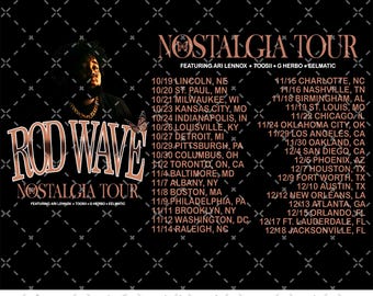 Rod Wave Nostalgia Png File, 90s Rap Music, Rapper Rod Wave Tour Design ...