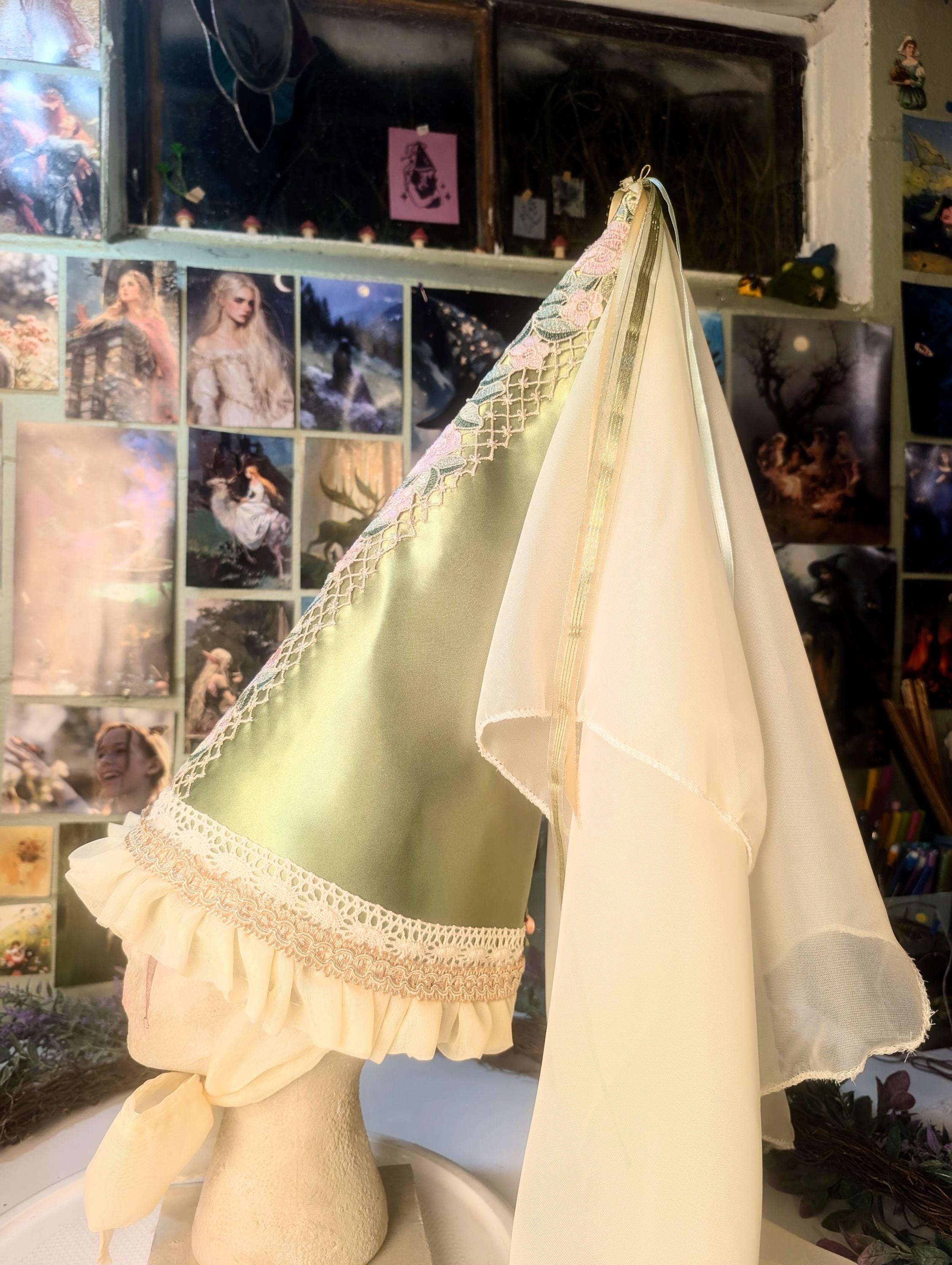 The Green Goddess Hennin- Handmade Medieval Princess Hat - Etsy