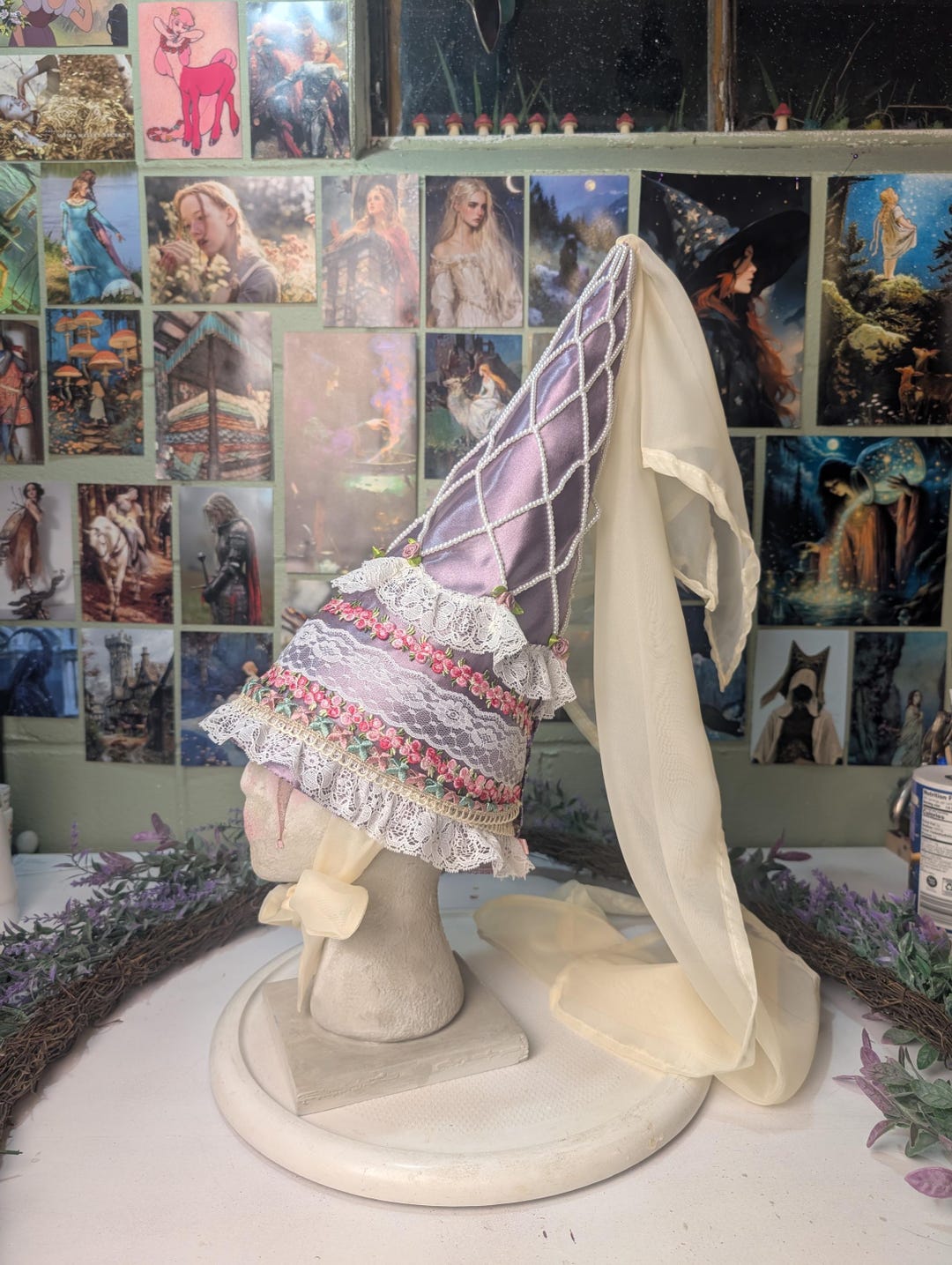 The Purple Posey Hennin- Princess Hat - Etsy