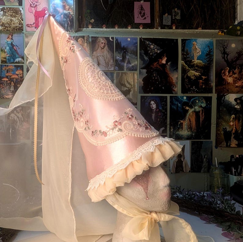 Pink Lady Hennin | Rose Medieval Headpiece | Fantasy Cosplay Hat ...