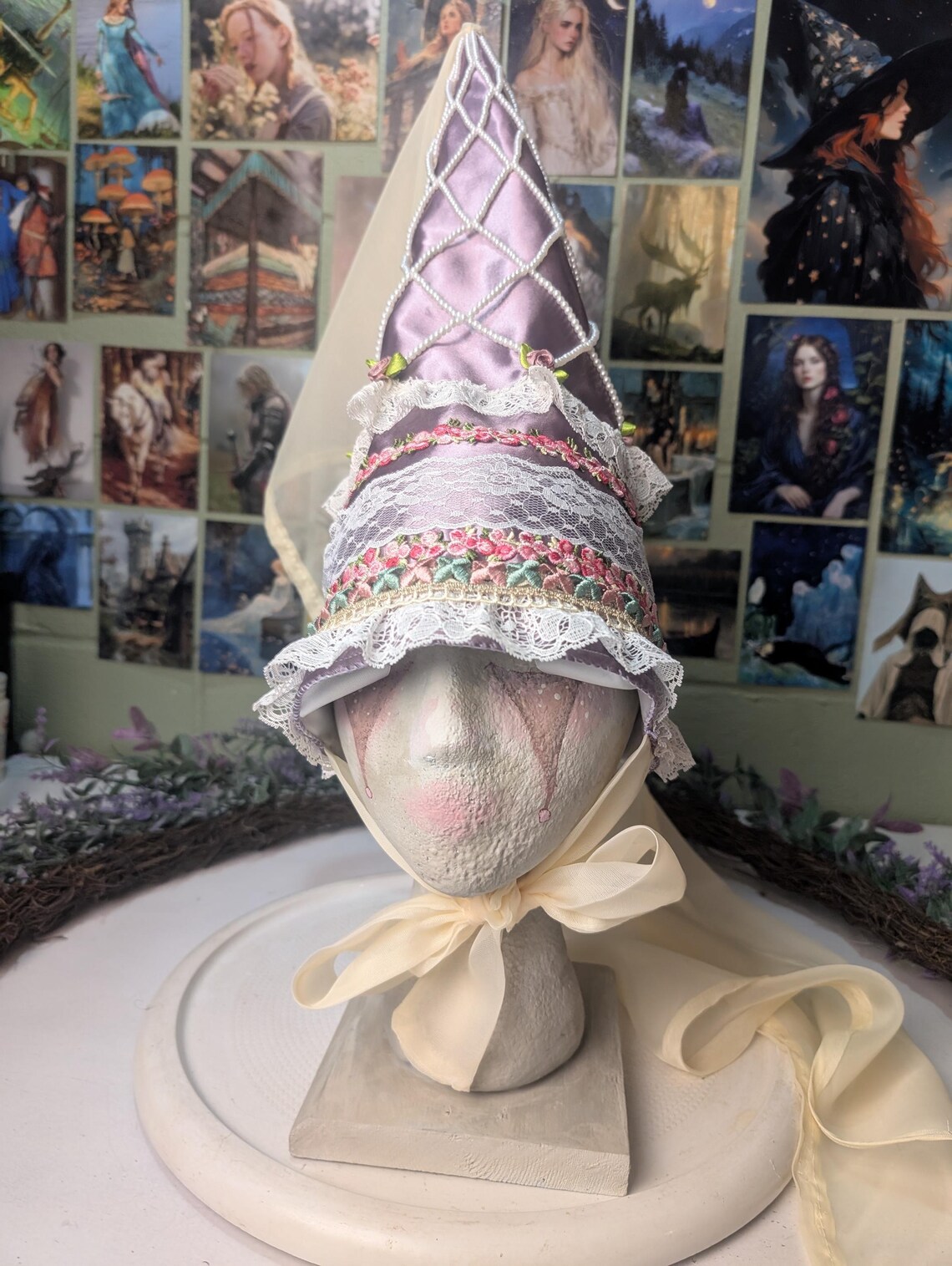 The Purple Posey Hennin- Princess Hat - Etsy