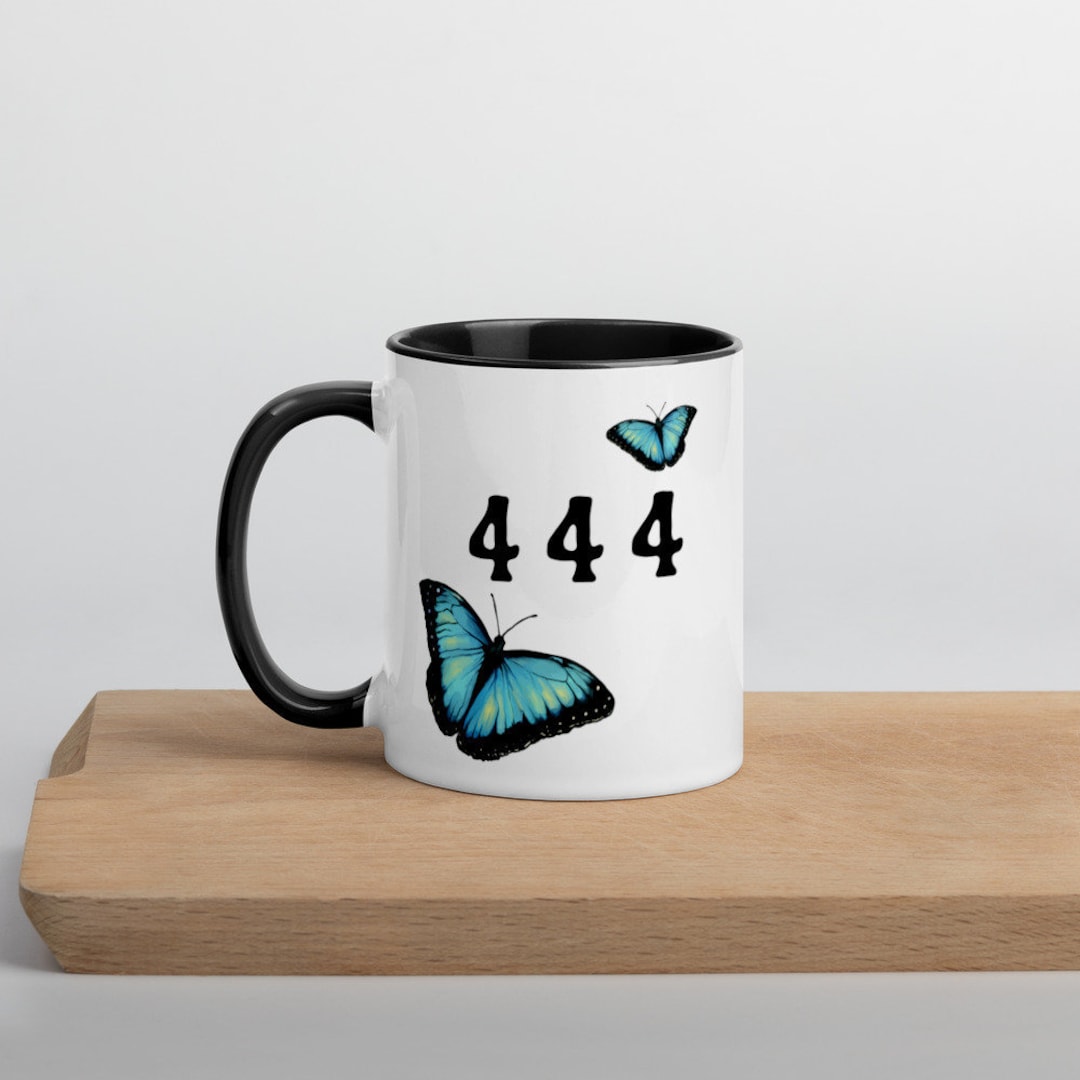 444 Angel Number Blue Butterfly Synchronicity Numerology Law - Etsy