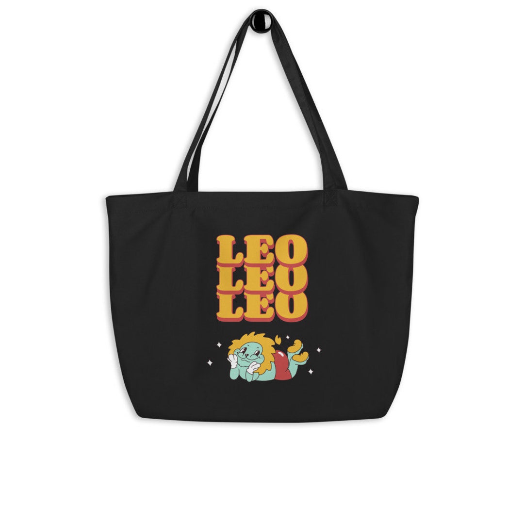Leo the Lion Large Organic Cotton Tote Bag Leo Zodiac Astrology Star ...