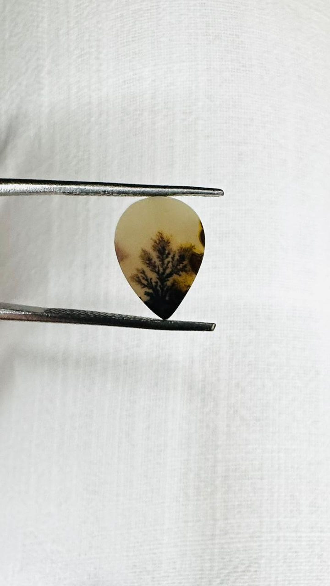 Natural Dendrite Gemstones. Pear Shape Tree Design Dendritic Agate for ...