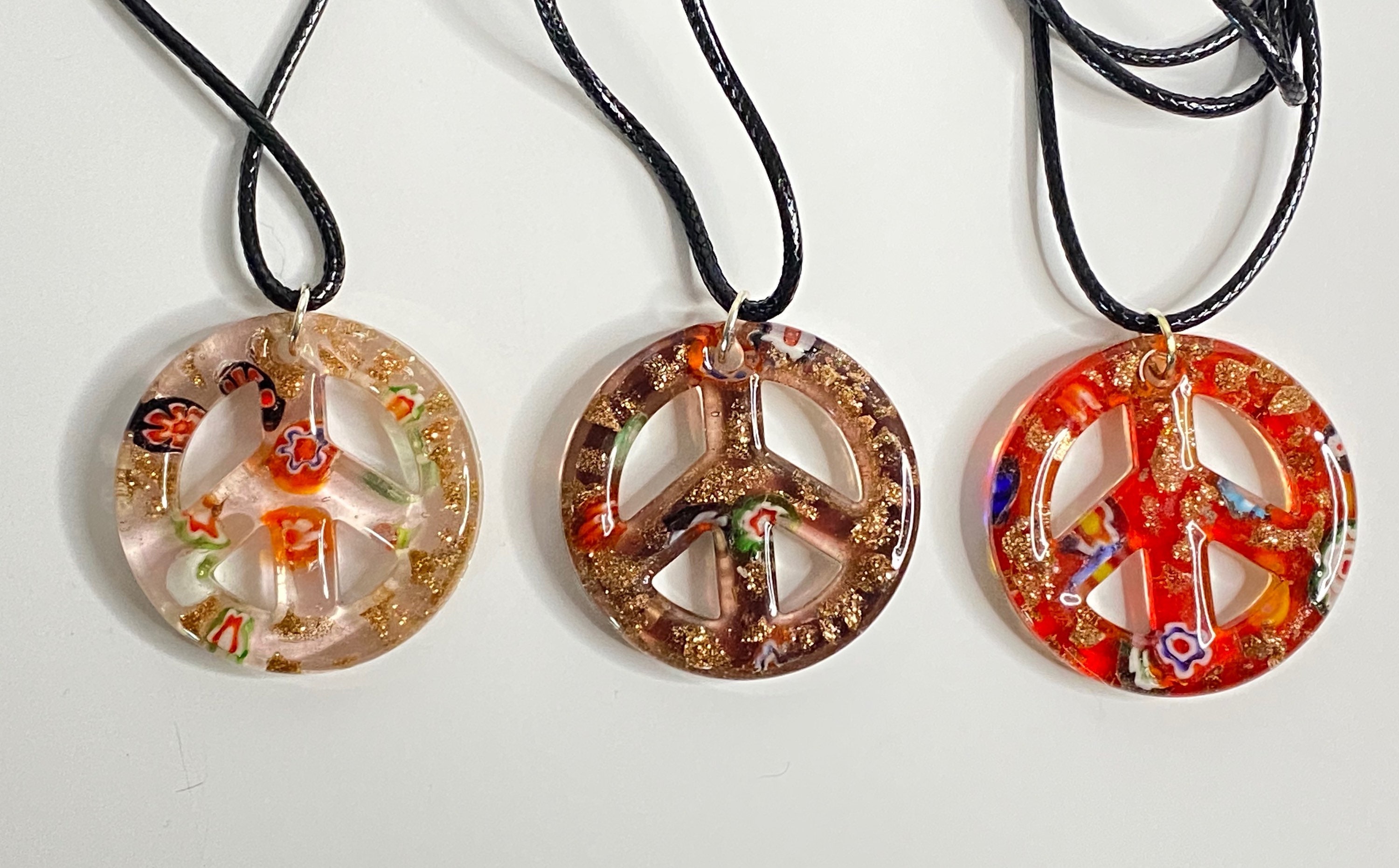 Glass Peace Sign Pendants Boho Jewelry Glass Pendant - Etsy