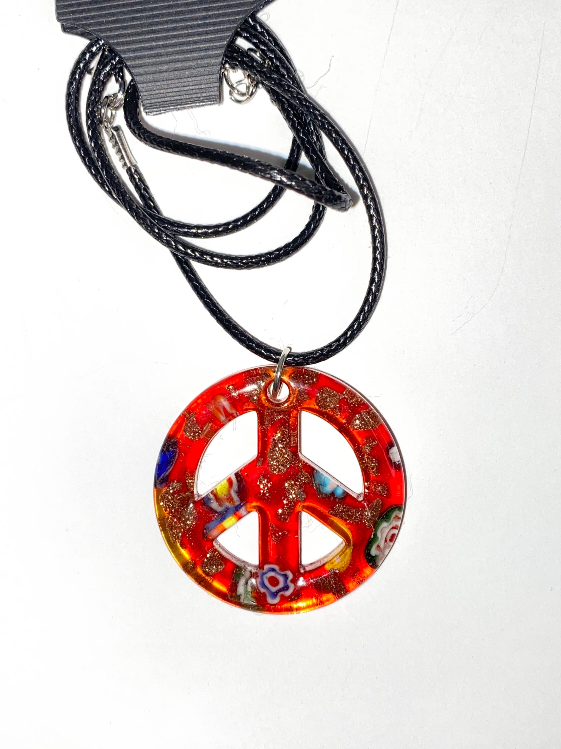 Glass Peace Sign Pendants Boho Jewelry Glass Pendant - Etsy