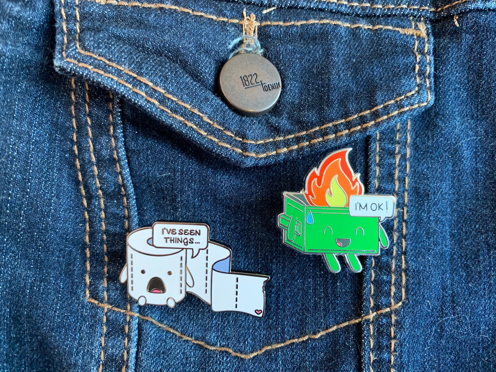 Dumpster Fire Pin - Etsy