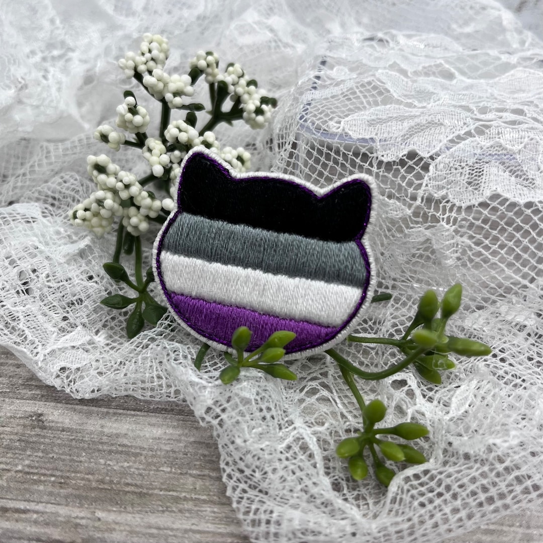 LGBTQ+ Pride Pin Brooch / Asexual Flag / Cat Pin - Etsy