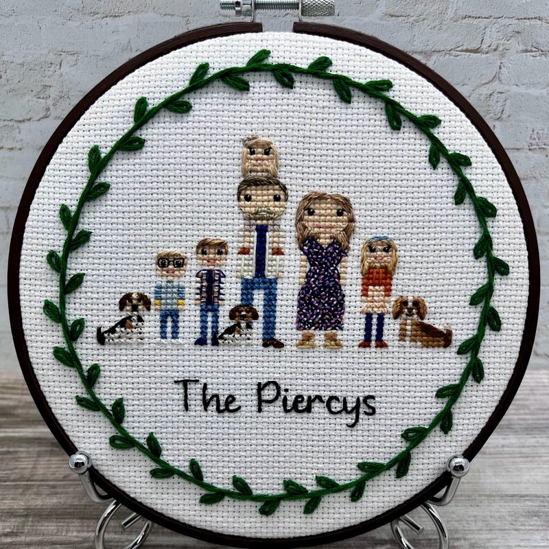 Cross Stitch Family Portrait - Etsy