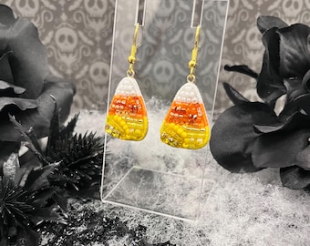 Candy Corn Perler Bead Earrings | Halloween Earrings | Candy Corn ...