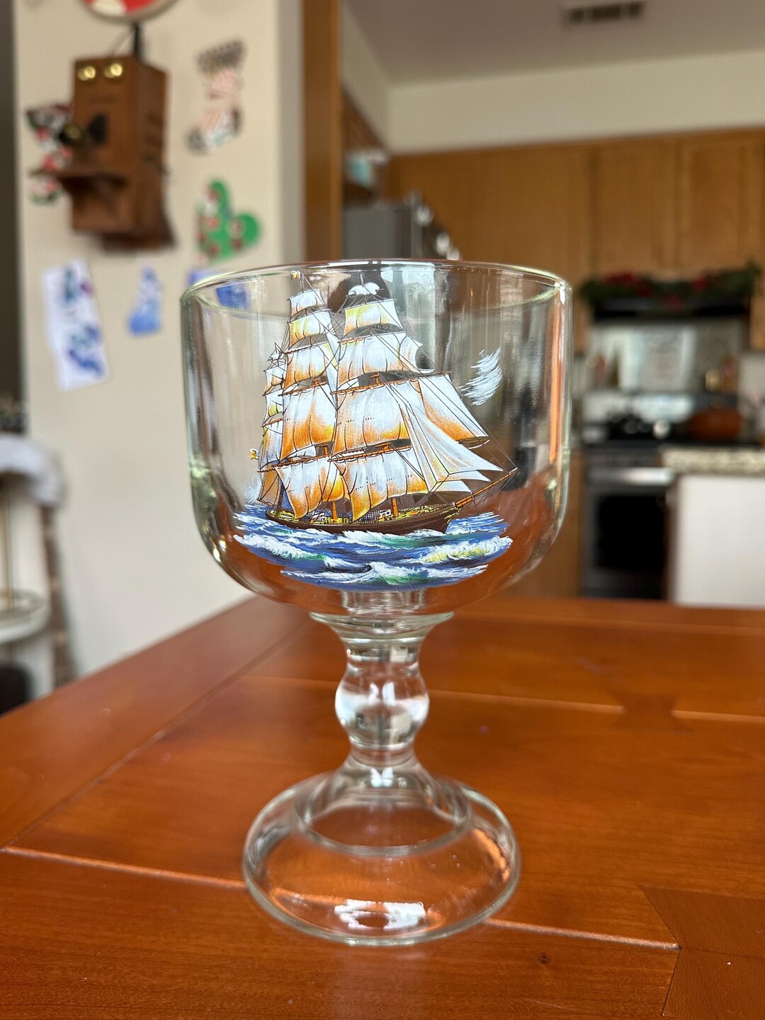 MCM Sailing Ship Glass Gobelt - Etsy